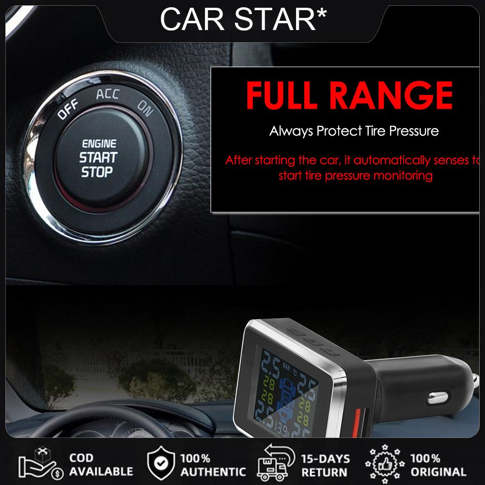 COD Available Wireless Car TPMS Tire Pressure Monitor 4 External ...