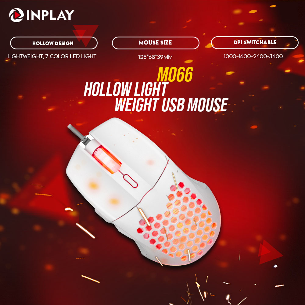 Inplay M066 | Black | White | Hollow Light Weight Mouse | Inplay by EJD ...
