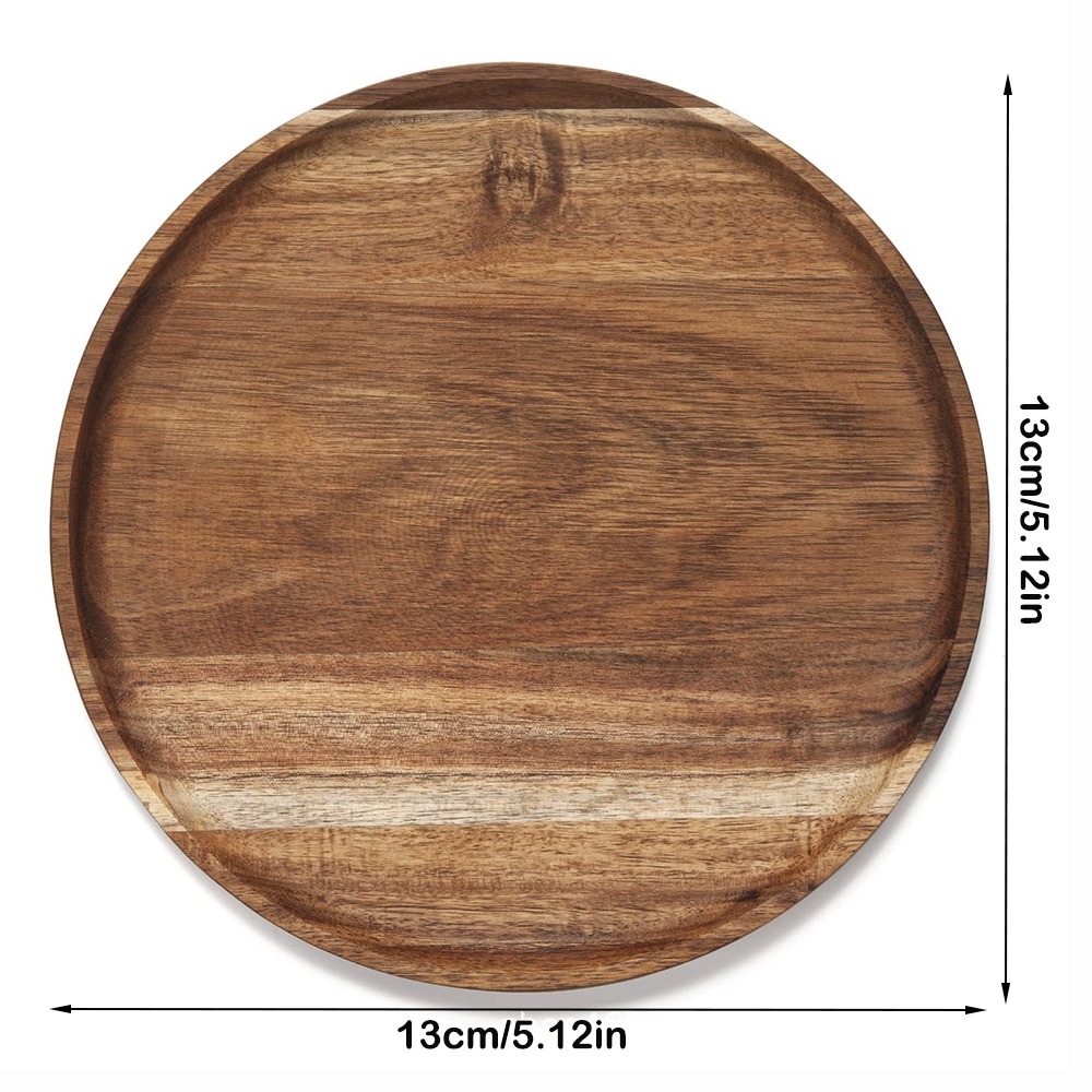 Decorative Tray Round Dinner Plate Wooden Large Wood Platte Food Bread ...
