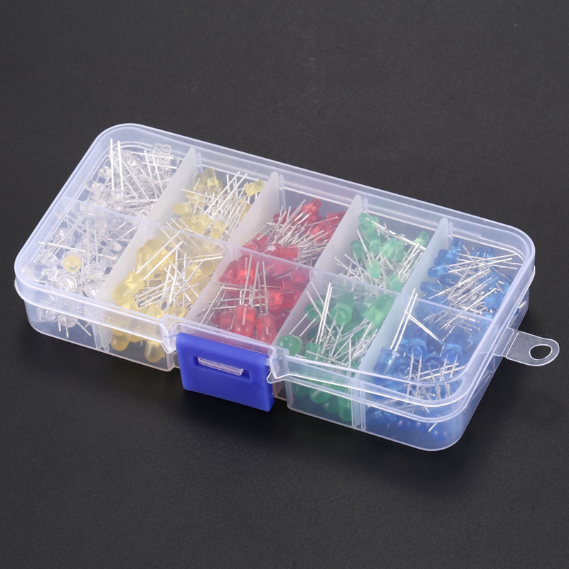 200 pcs 3mm 5mm LED Light diode White Yellow Red blue Green Assortment ...