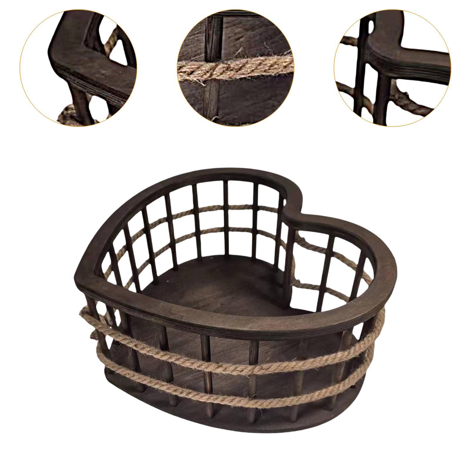 BolehDeals Baby Photography Props Basket Wood Basin Baby Posing Basket ...