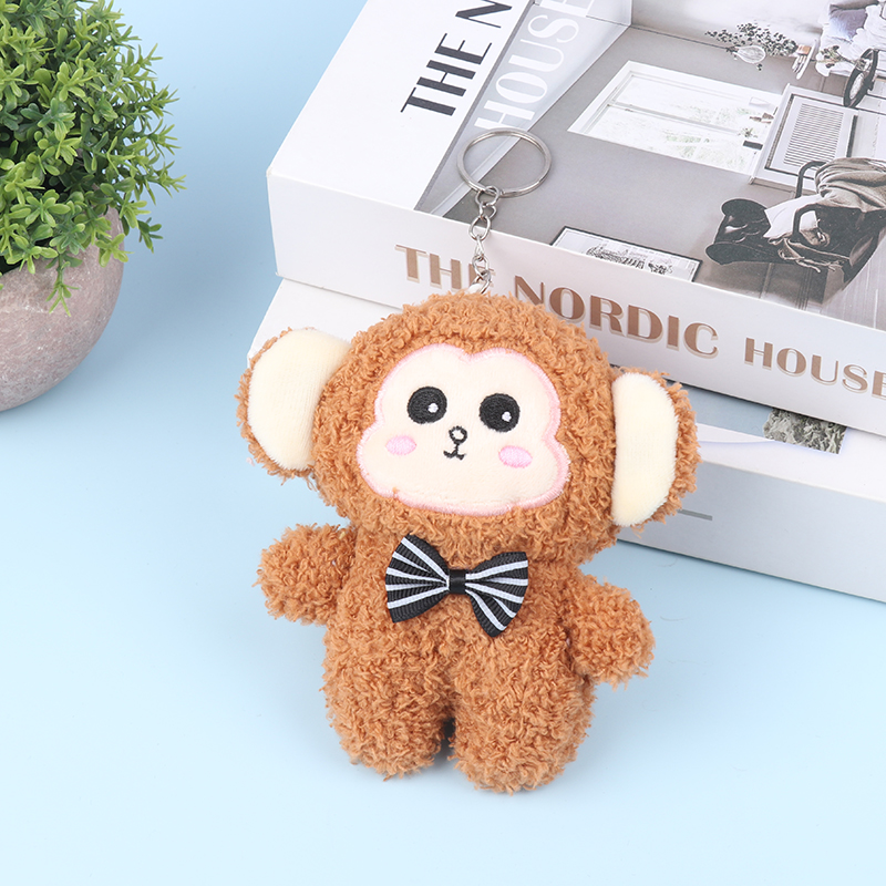 Kawaii Cartoon Monkey Plush Toys Cute Stuffed Animal Doll Keychain ...