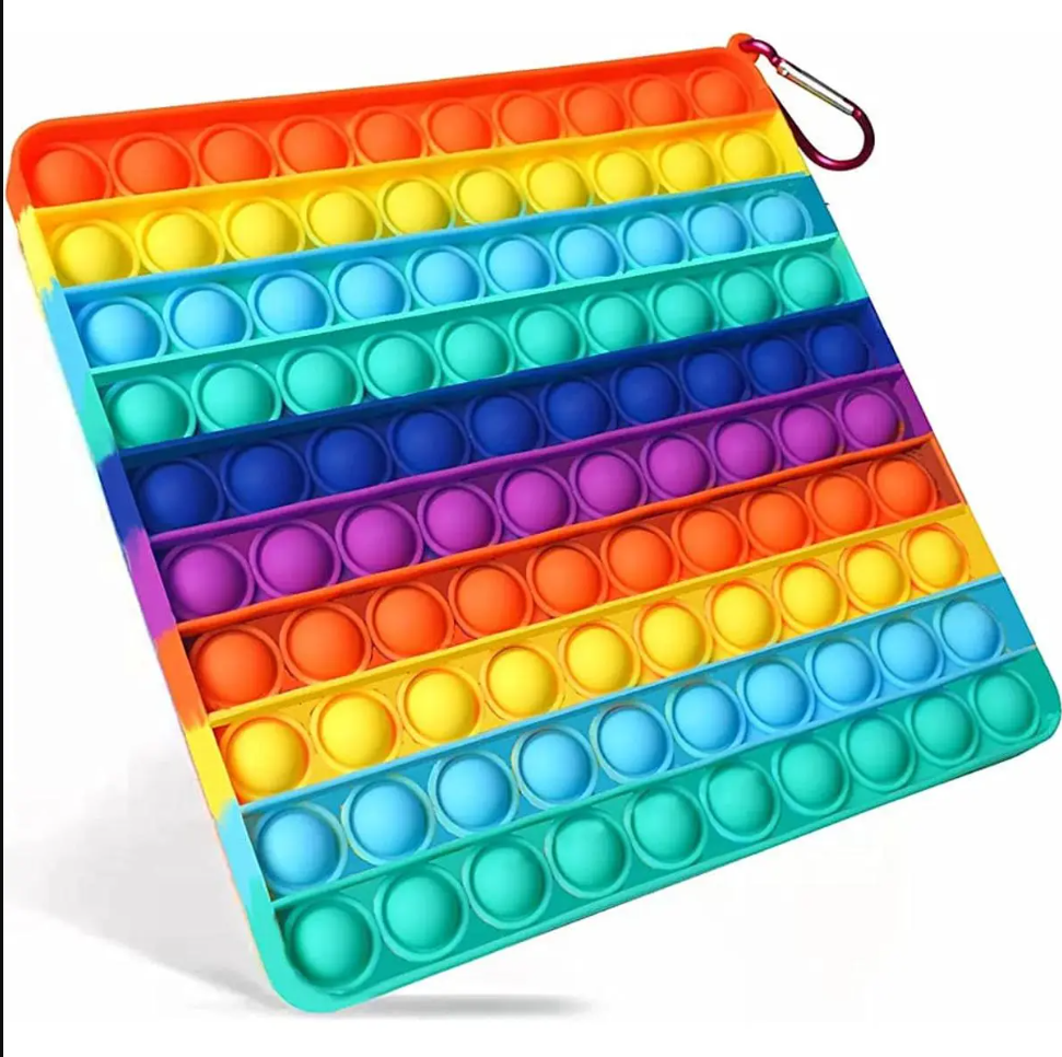 Big Size Push Pop-it Rainbow Color 100 Pops Pop-it For Stress Relief ...