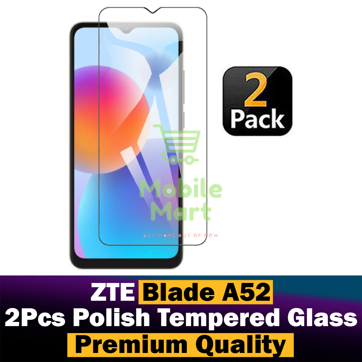 ZTE Blade A52 Glass Protector Pack of 2 | Daraz.pk