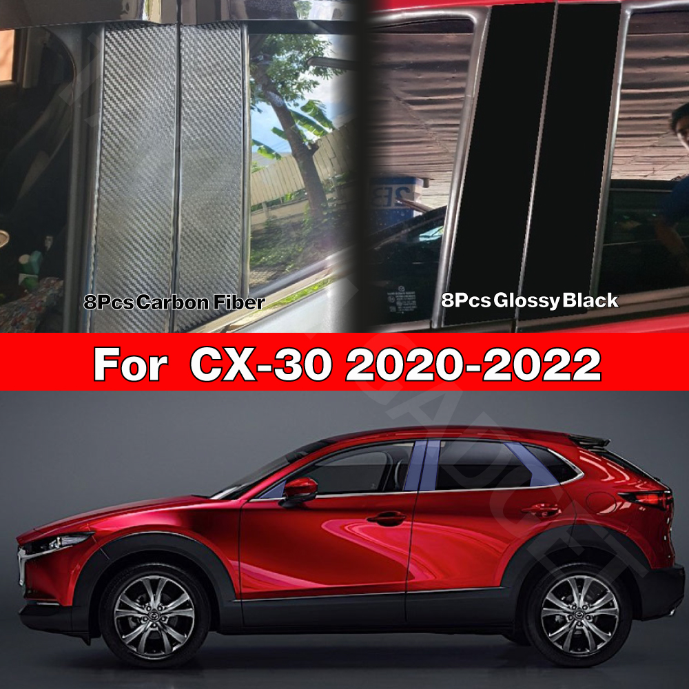 Mazda CX30 สติกเกอร์คาร์บอนไฟเบอร์คาร์บอนเสากลางหน้าต่าง ตกแต่งสำหรับ ...