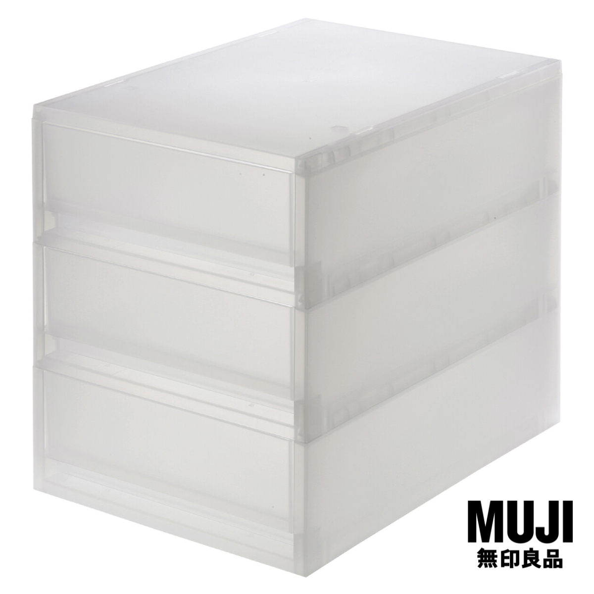 มูจิ กล่องเก็บของโพลีโพรพิลีน - MUJI PP Storage Box Shallow 3 Drawers ...