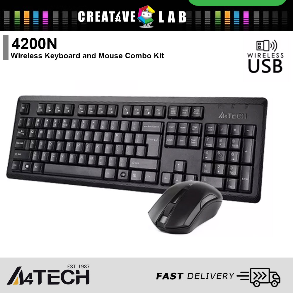 A4Tech 4200N V-Track GR92 + G3-200N, Wireless Keyboard and Mouse Combo ...