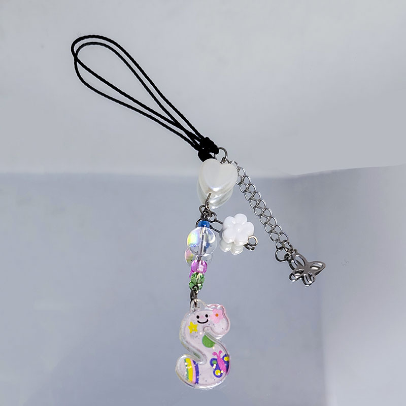 Y2K A To Z 26 Letter Name Phone Charm Strap Lanyard Acrylic 26 Initials ...