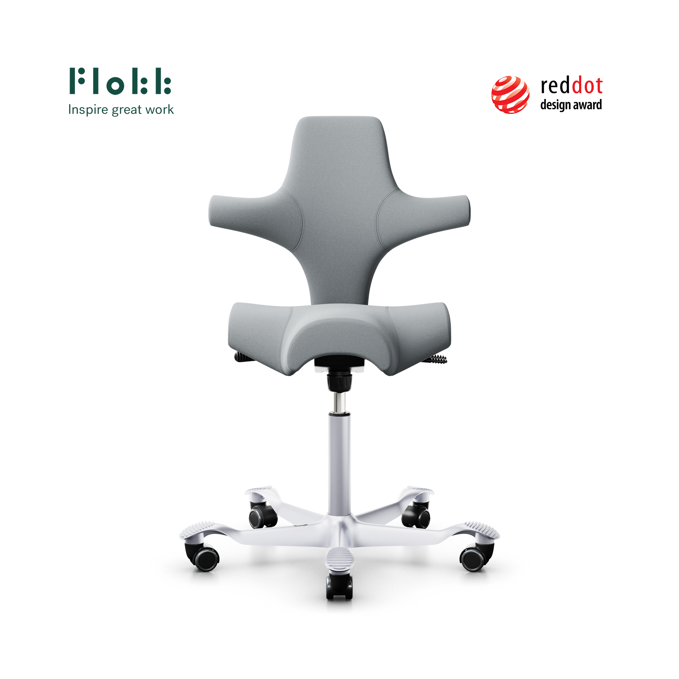 HAG Capisco 8106 - Ergonomic Office Chair by Flokk - Silver Metal ...