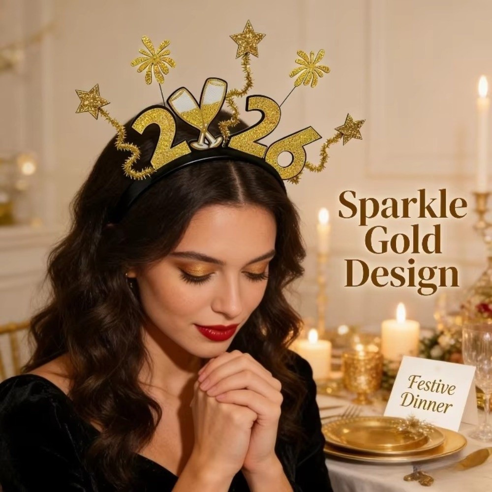 Decorative Plastic 2026 Firework Hairband Star Strip Sequin Alphabet ...