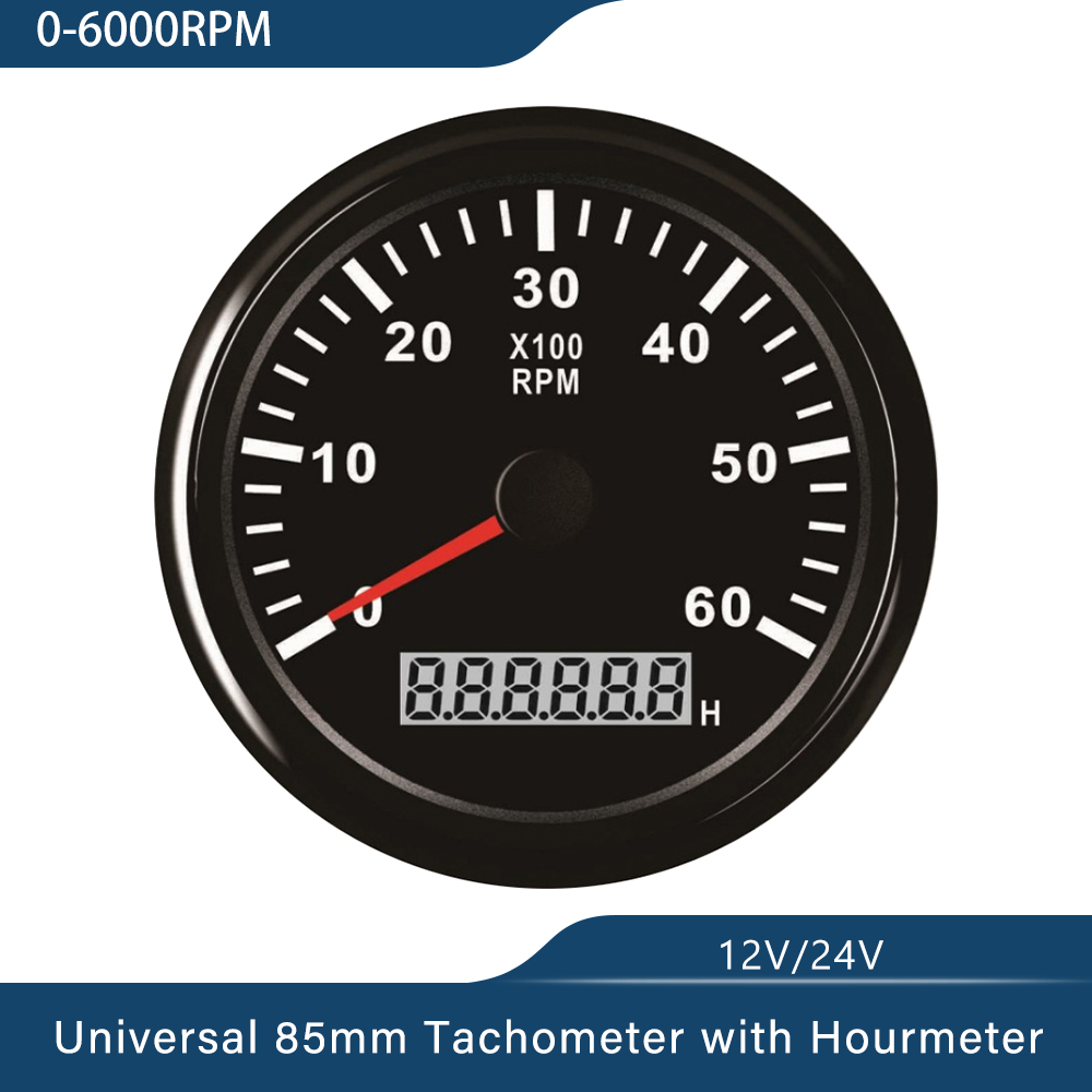 ELING Waterproof 85mm 3000 4000 6000 7000 8000RPM Generator Tachometer ...