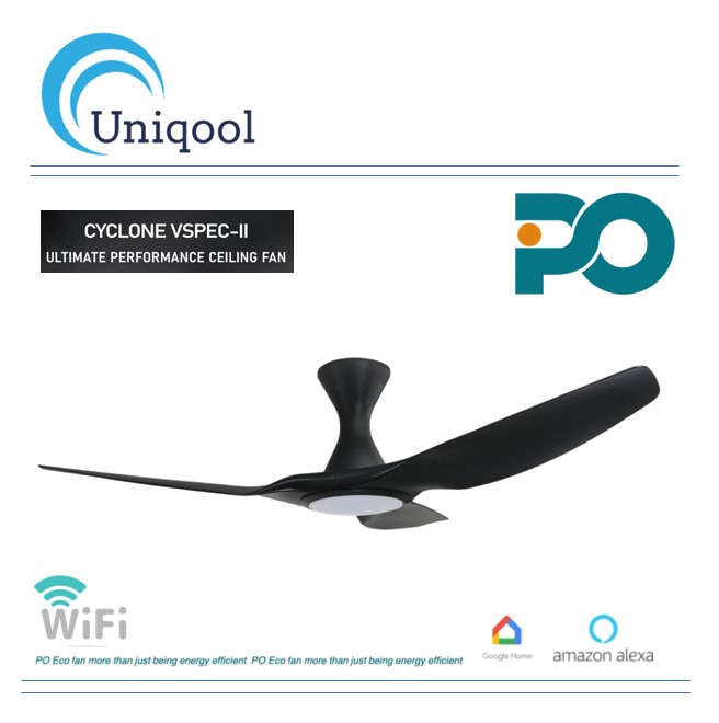 PO ECO Cyclone VSpec II 46" Ceiling Fan With Smart WIFI & LED (Second ...