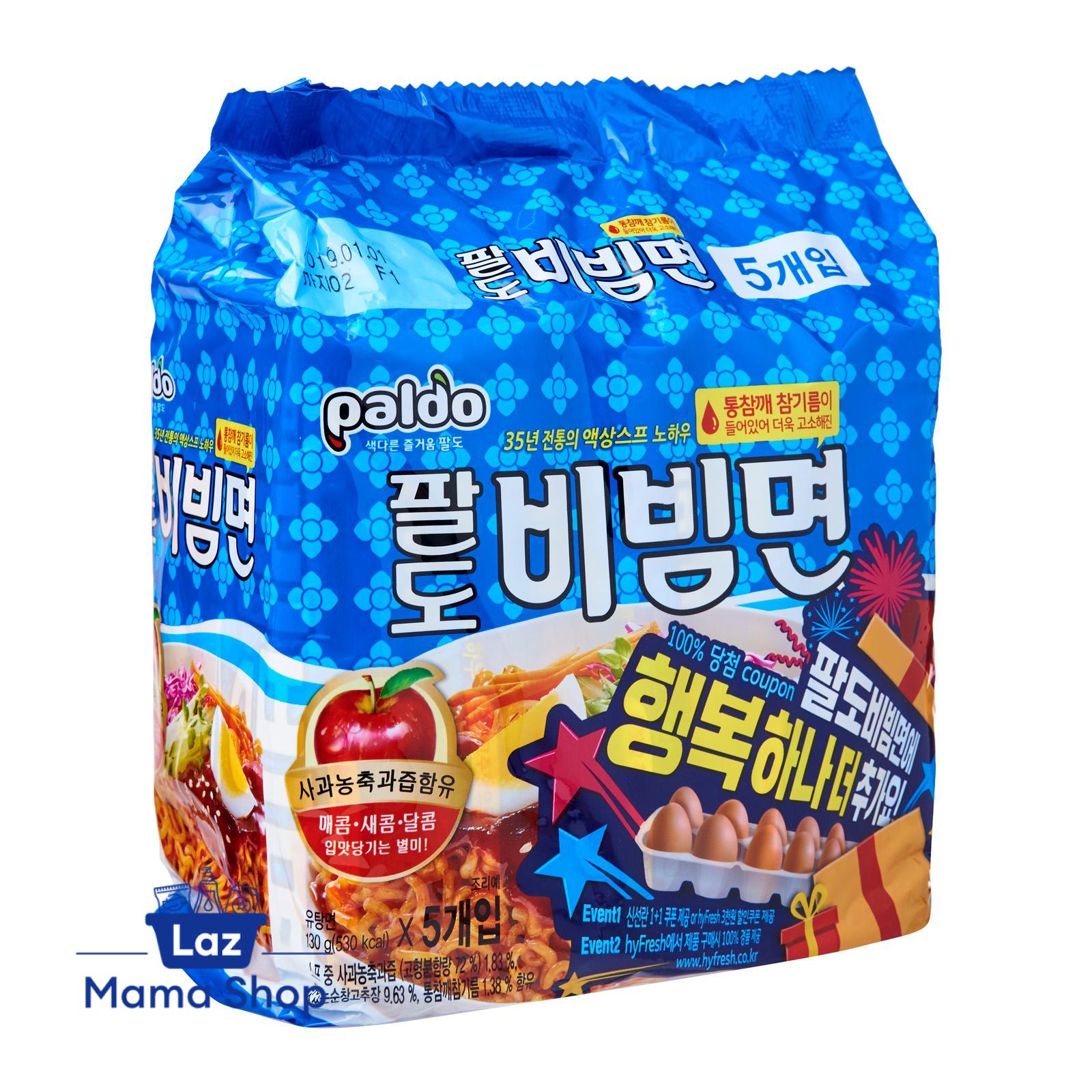 Paldo Korean Bibim Noodles Sweet and Spicy Cold Noodles Instant Ramen ...