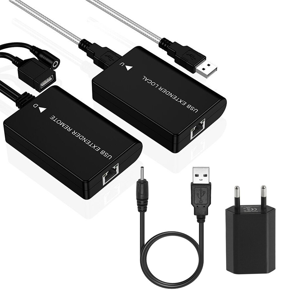 USB Extender RJ45 With Power Supply Active USB UTP Extension Cord USB ...