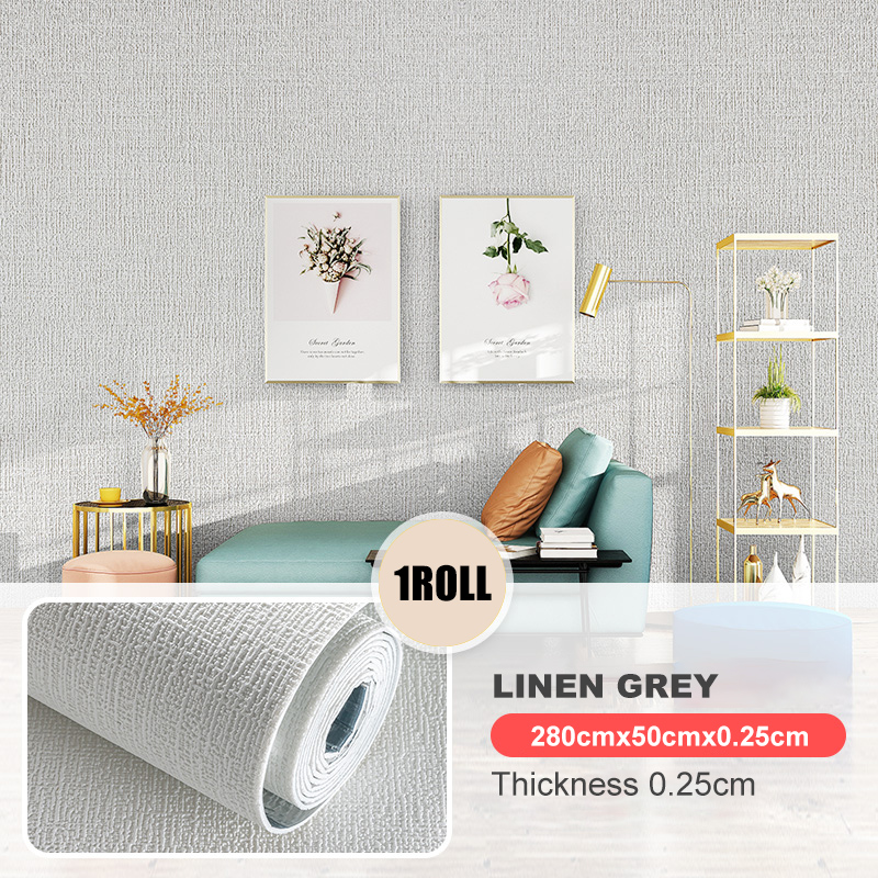 sticker for design linen Wallpaper 2.8M*50CM PE foam wall sticker ...