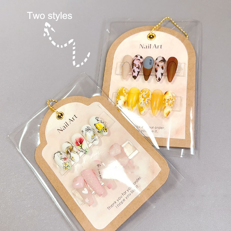 Fake Nails Display Card With Chain Dust Bag For Press On Nails Jewelry ...