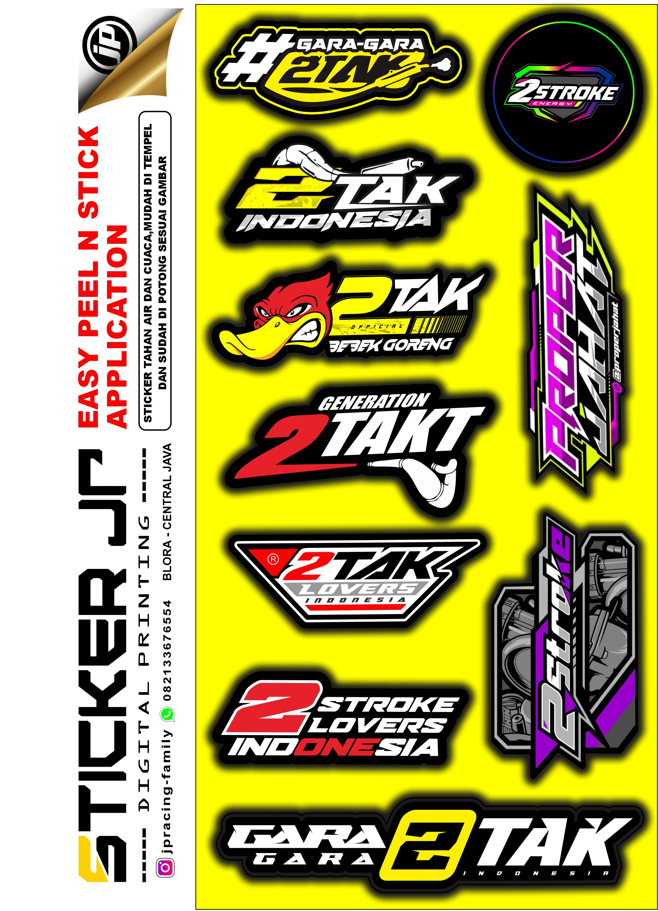STICKER 2 TAK 2 STROKE STICKER TWO STROKE TERBARU MURAH sticker rx king ...