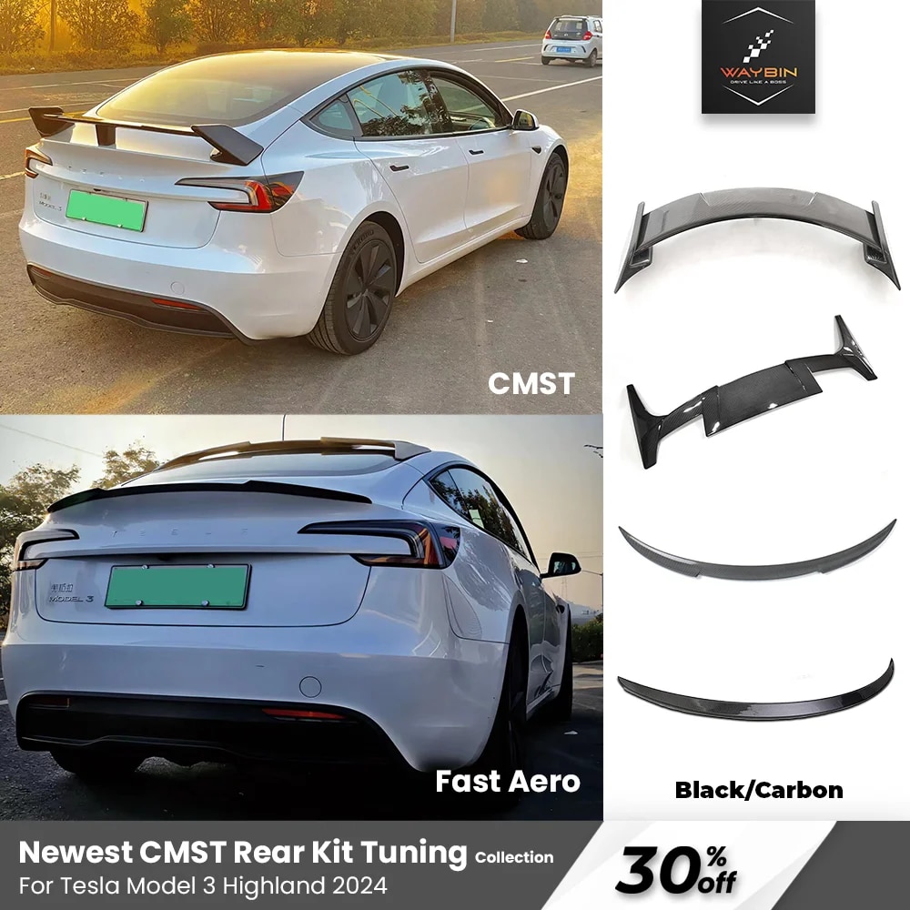 Tesla 2024 Model 3 Highland Rear Spoiler CMST Wing Trunk Lid Car Sport ...