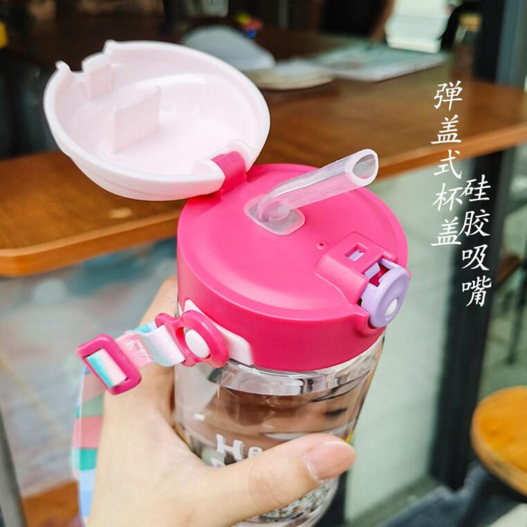 แก้วน้ำหัดดูด แกัวน้ำกันสำลัก แก้วน้ำ ขวดน้ำ ขนาด 380 ml มีสายห้อย - SunnyLife - ThaiPick