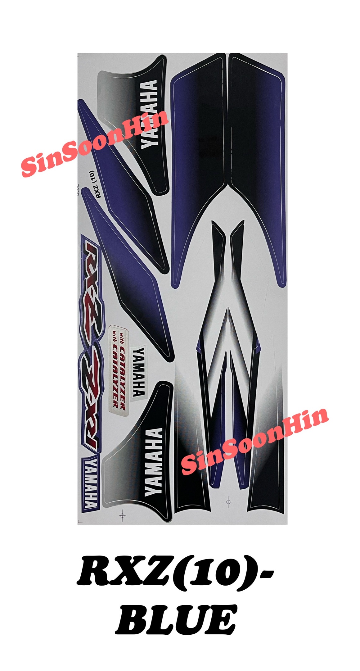Yamaha RXZ CATALYZER (10) Body Sticker / Stripe - Blue | Lazada