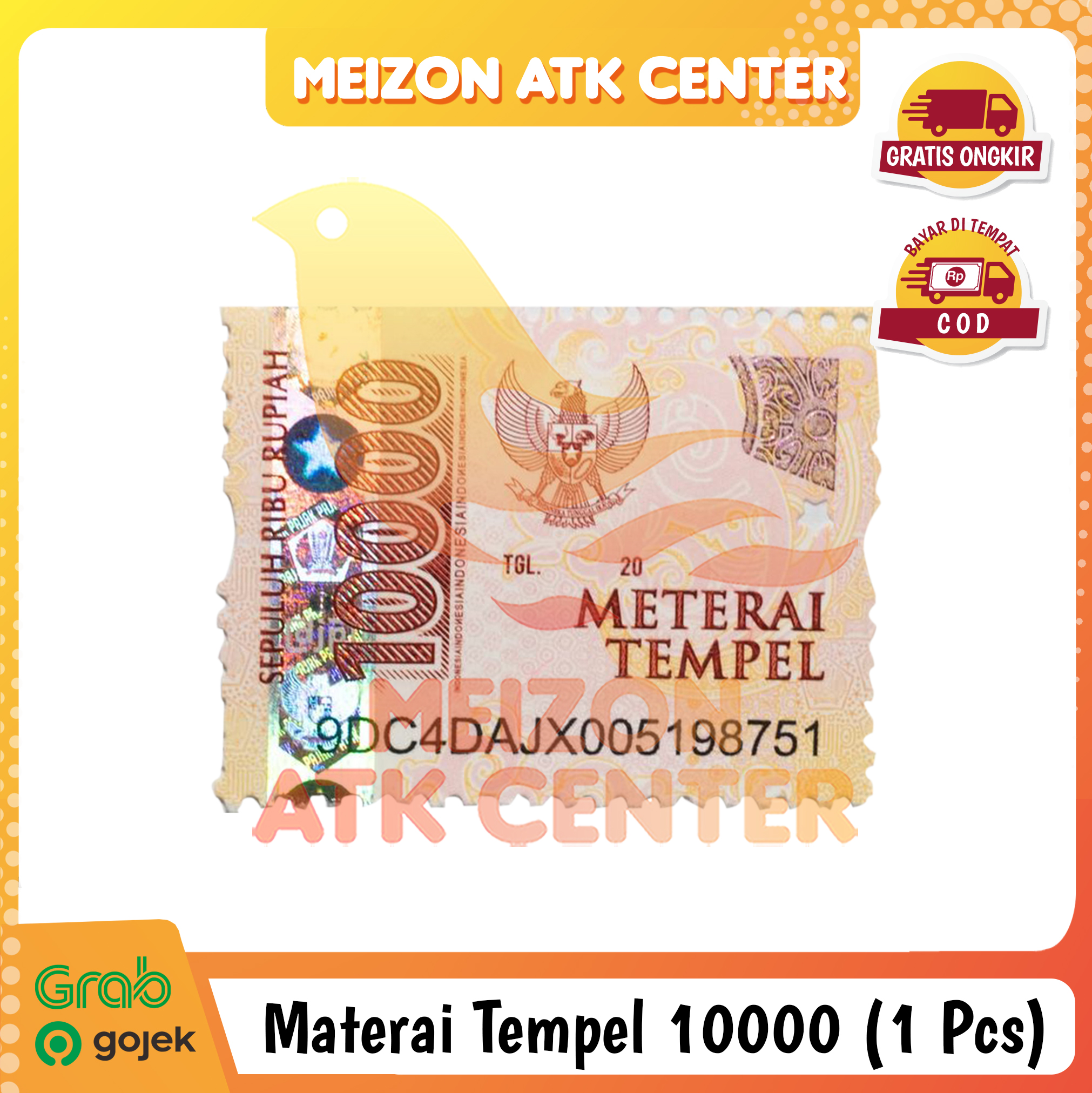 Materai 10000 Perangko Tempel Original Pos Indonesia [1 PCS] | Lazada ...