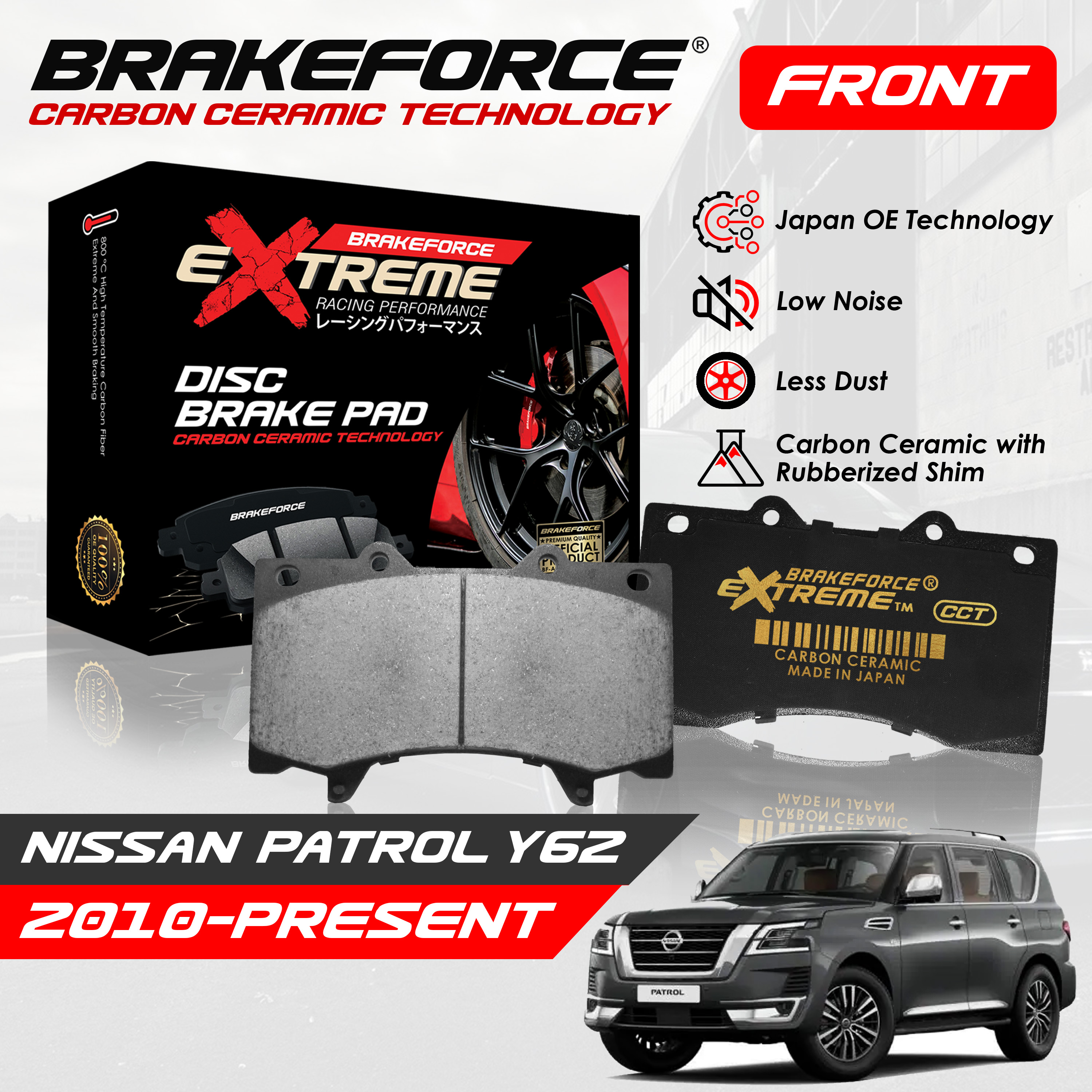 BrakeForce Extreme Carbon Ceramic Front Brake Pads For Nissan Patrol ...