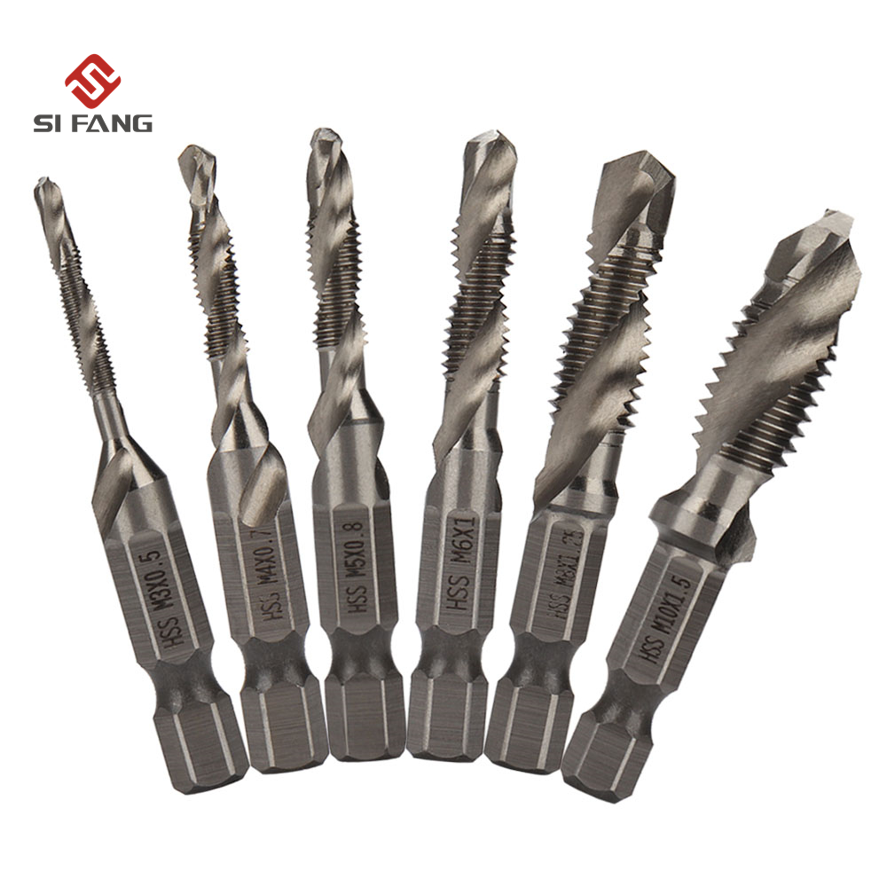 SI FANG ดอกสว่านก้านหกเหลี่ยม,ดอกสว่านเกลียว HSS 1/4 "จำนวน6ชิ้น - SI ...