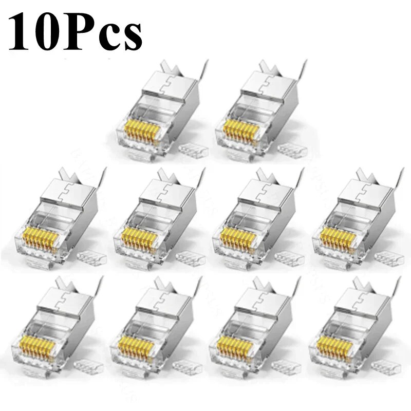 CAT7 RJ45 Connector Pass Through 8P8C CAT6A RJ45 Ethernet Plug for CAT7 ...