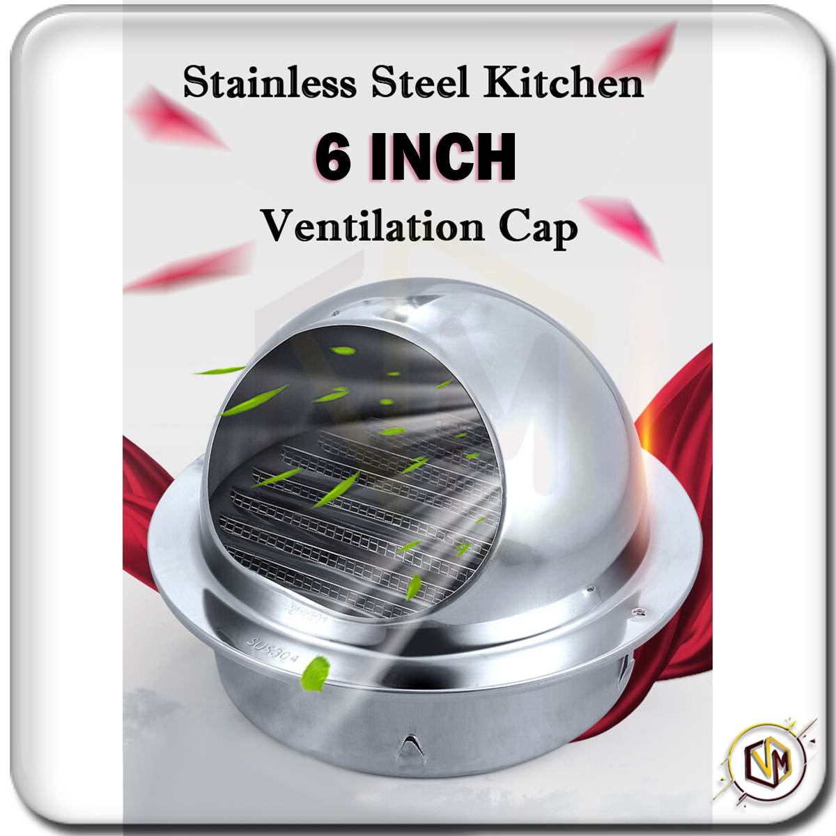 Stainless Steel Cap 4" / 6'' / 7"and 5 meter+- Flexible Aluminium ...