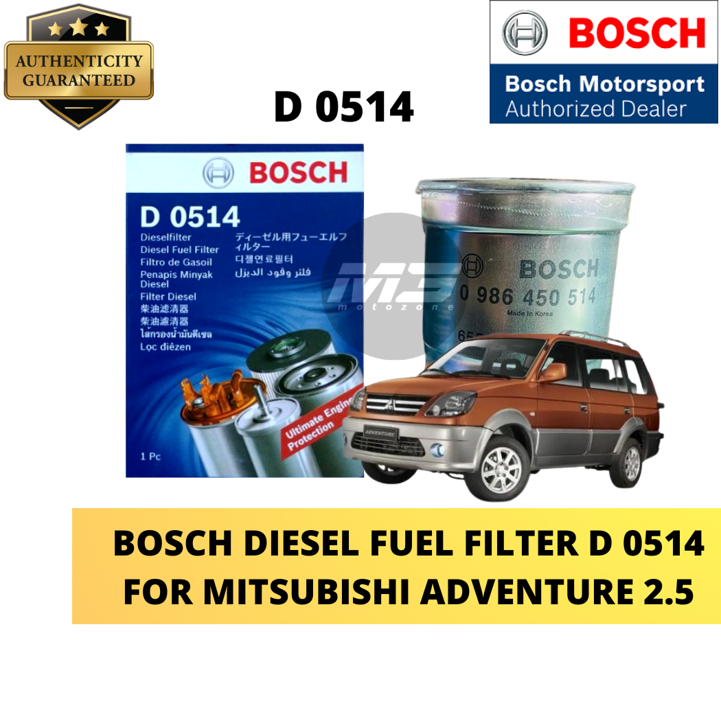 BOSCH DIESEL FUEL FILTER D 0514 FOR MITSUBISHI ADVENTURE | Lazada PH