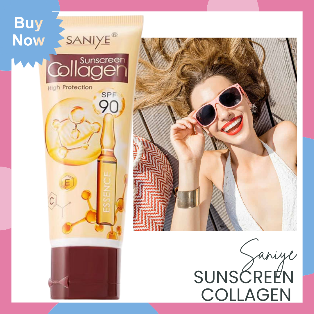 ORIGINAL SANIYE Sunscreen Collagen SPF90+ PA+++ Sunblock Face Cream ...
