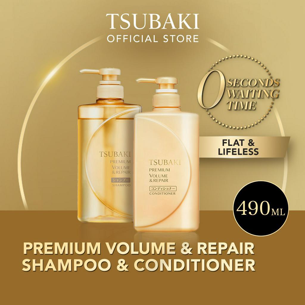 TSUBAKI Premium Volume Repair Shampoo + Conditioner Bundle 490ml ...