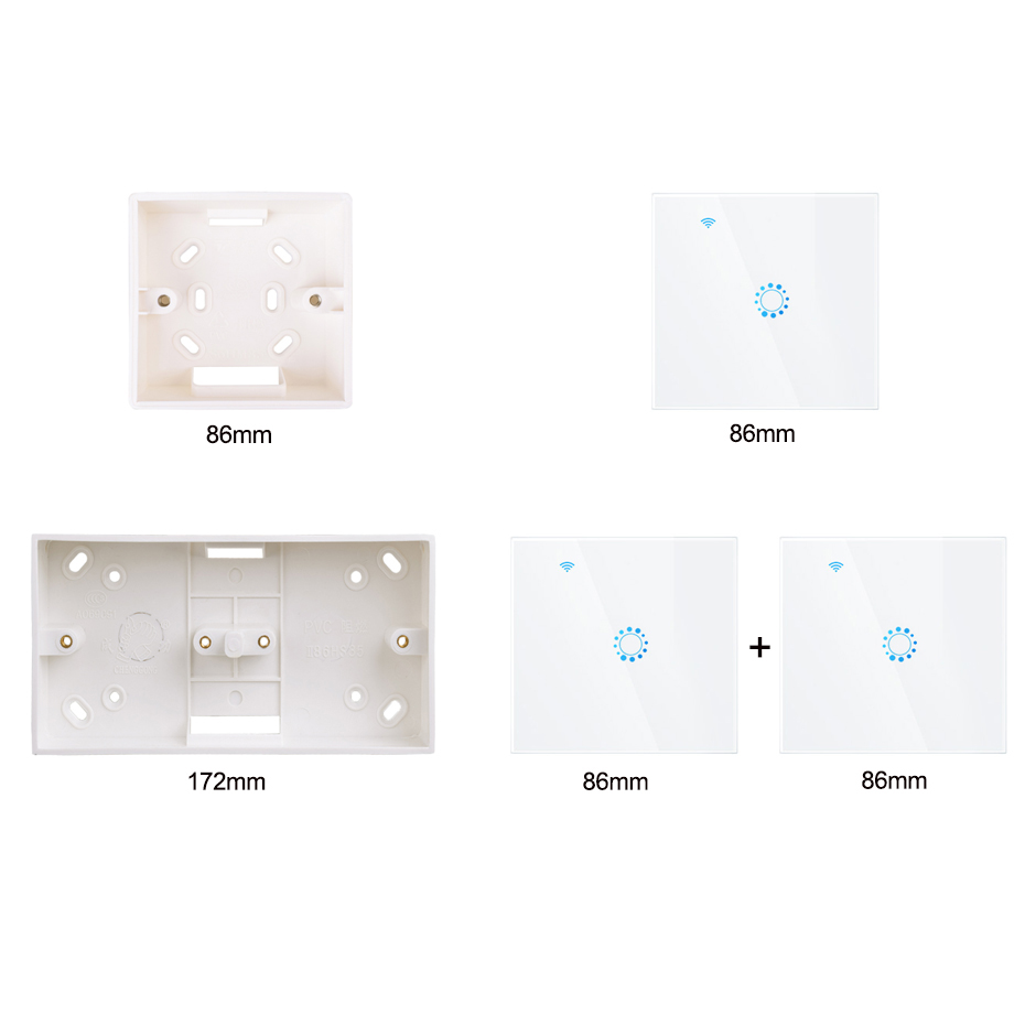 【TopazTrove】EU Standard 1/2 gang External Wall Switch Dark Box White ...