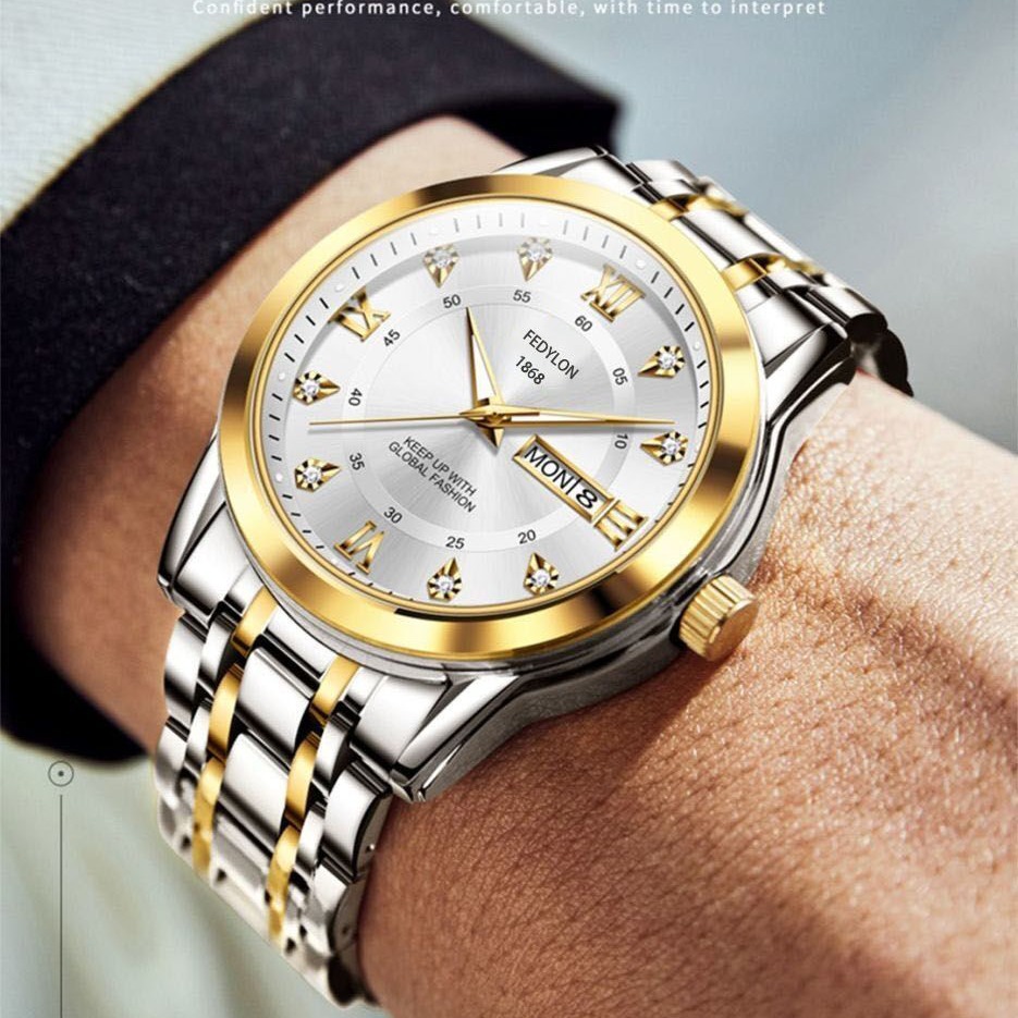 Foton waterproof new men's watch English dual calendar luminous quartz ...