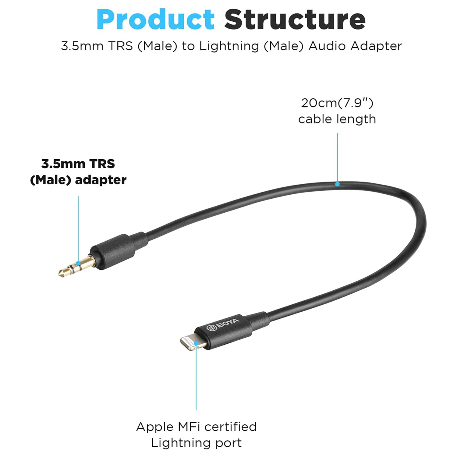 totoro 3C outlets 2025 New BOYA BY-K1-K9 3.5mm TRS to Lightning/Typec ...
