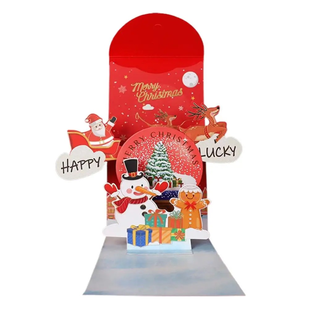 Gift Giving Cartoon Christmas Card Gift Envelope Cute Blessing ...