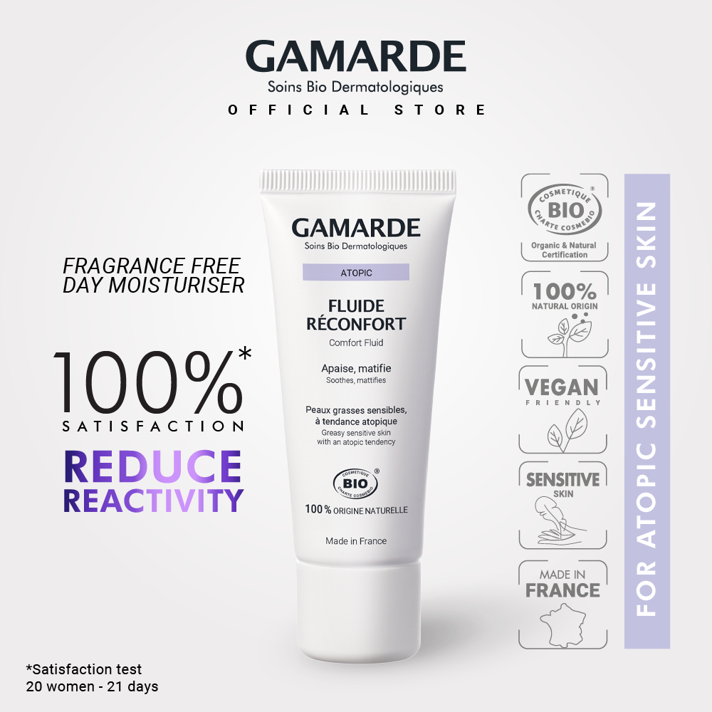 GAMARDE ATOPIC Organic Comfort Fluid Day Moisturizer 40ml Fragrance ...