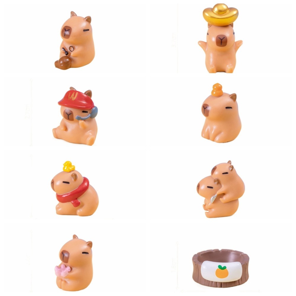 Creative Micro Landscape Mini Capybara Ornament Simulation Model ...