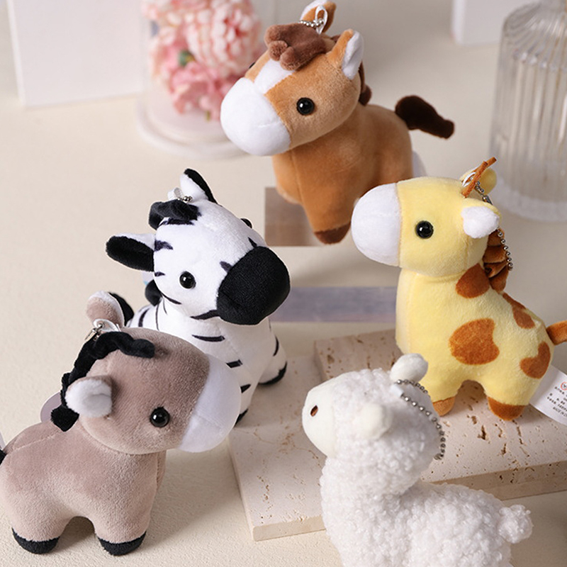 1Pc Lovely Cartoon Animal Brown Horse Alpaca Donkey Giraffe Zebra Soft ...