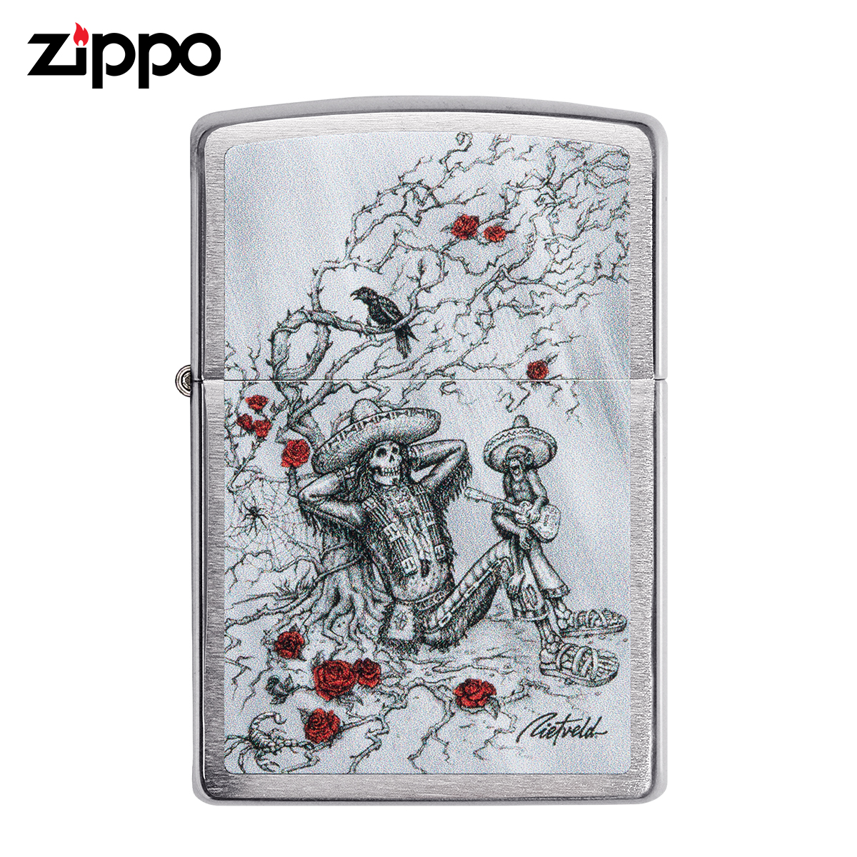 Zippo Rietveld Skeleton Design Brushed Chrome Lighter Zippo 49144 ...