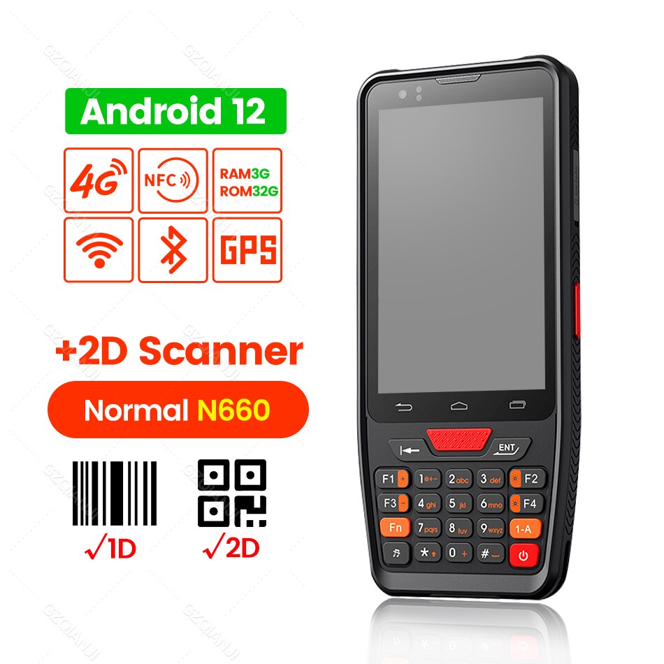 Gzqianji 4g Rugged Android 12 Handheld Pda Terminal With 1d 2d Barcode Scanner Nfc Smart