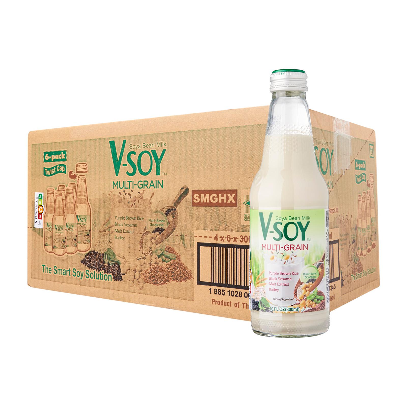 V-Soy Multi-Grain Cereal Soymilk Bottle (300ML x 24) | Lazada Singapore