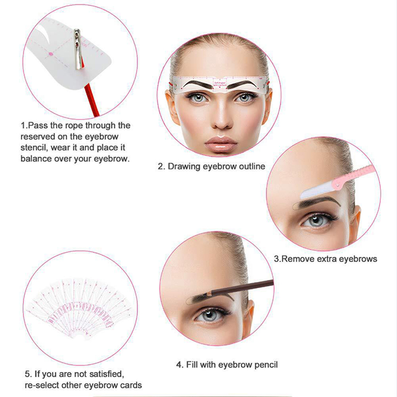 12 Pcs Reusable Eye Brow Drawing Guide Eyebrow Stencil Set Styling ...