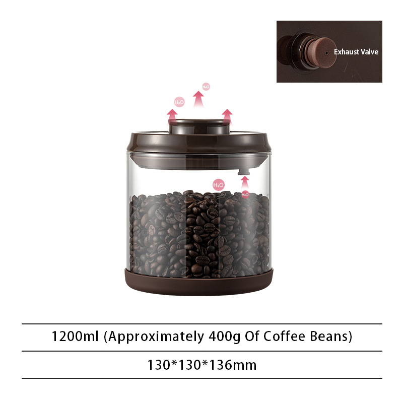 JustLiving Glass Coffee Canister 600ml/900ml/1200ml/1700ml/2000ml Pop ...