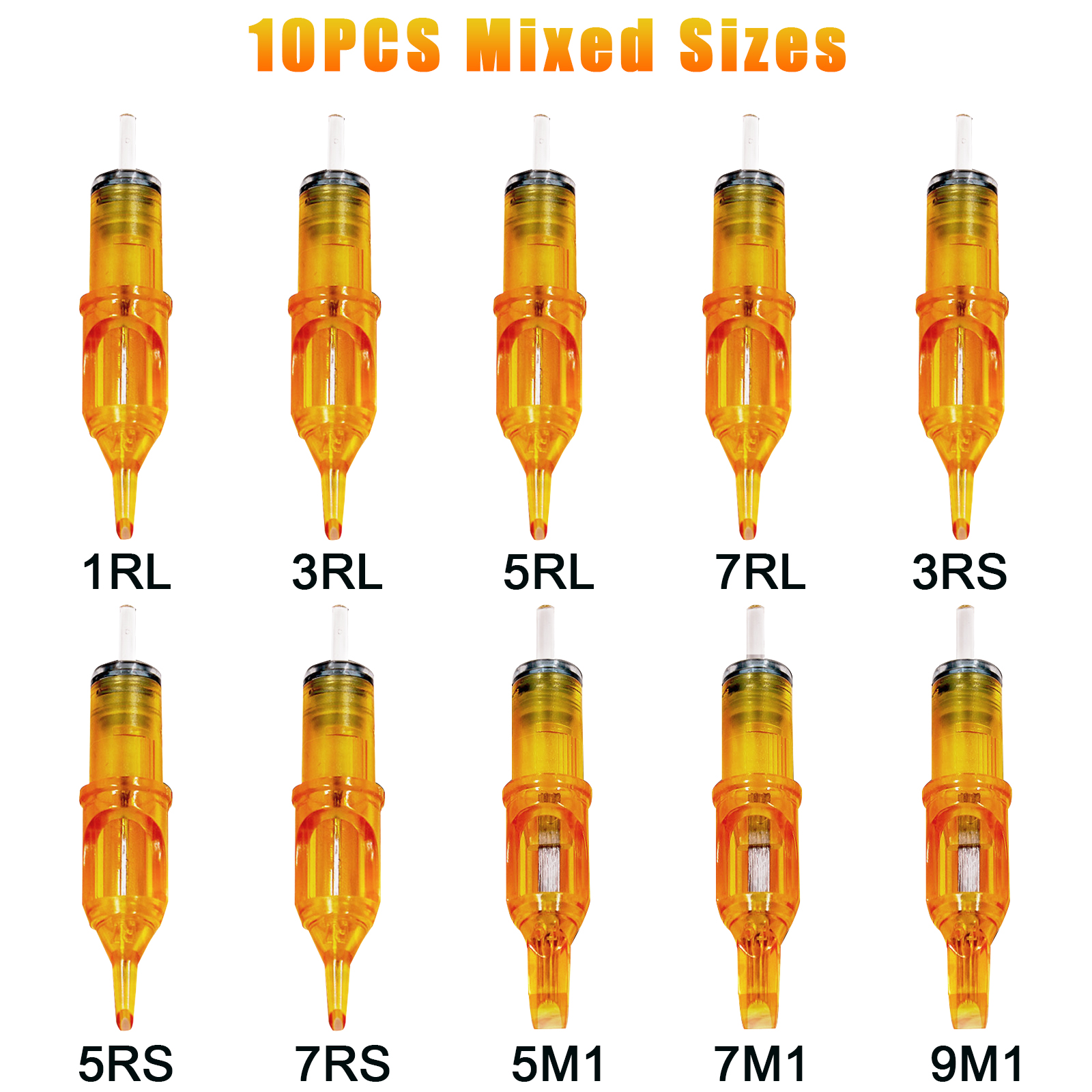 Mixed Style Tattoo Needles RL RS RM M1 Disposable Cartridge Needles Liner Makeup Tattoo Pen ...