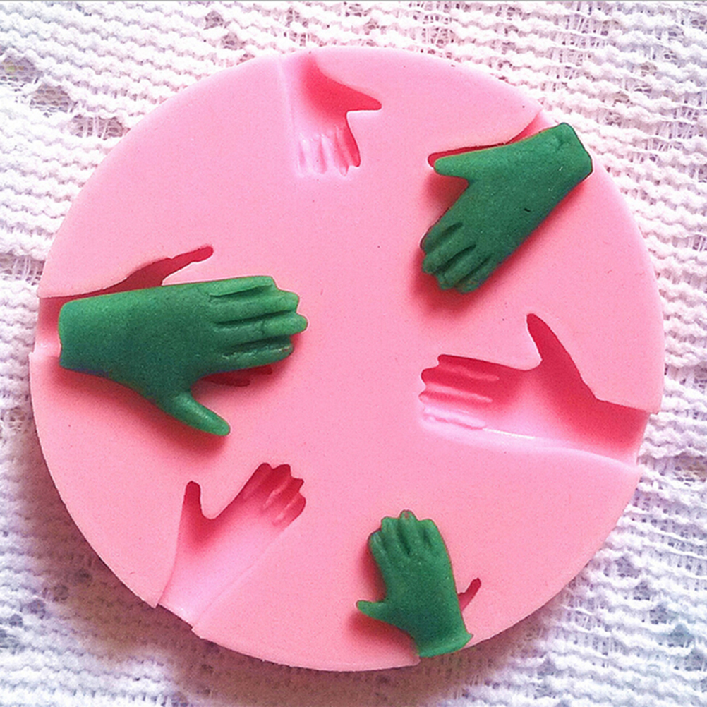 Newest Human Hand Fondant Cake Decorating Silicone Mould Fimo DIY Mold ...