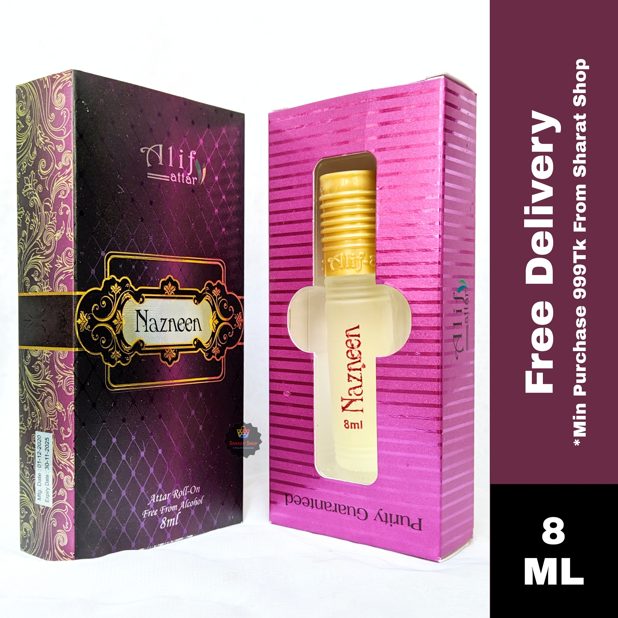 Alif Nazneen Attar Long Lasting Roll On Non Alcoholic Perfume (হালাল ...