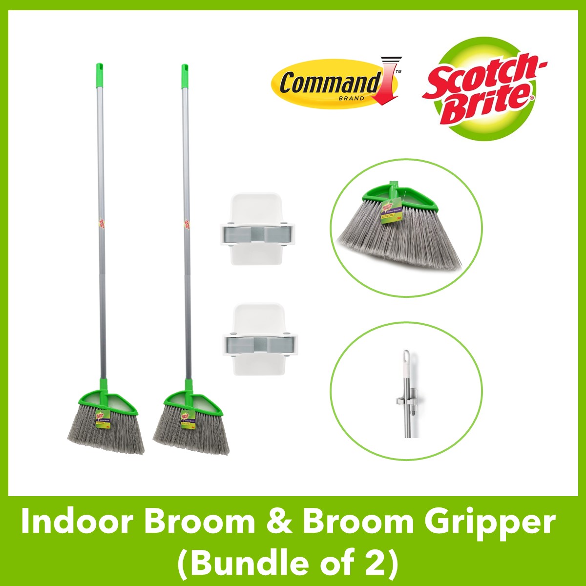 3M Scotch Brite Indoor Broom and Broom Gripper Set (Bundle of 2 ...