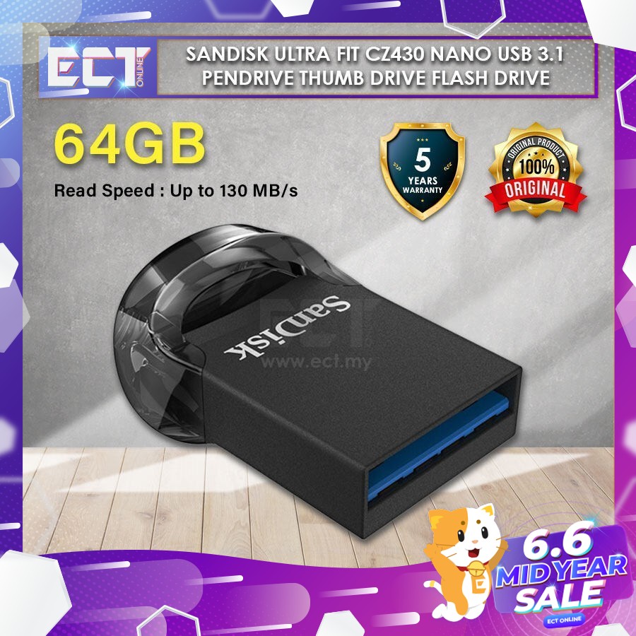 Sandisk Ultra Fit CZ430 Nano 16GB 32GB 64GB 128GB 256GB USB 3.1 ...