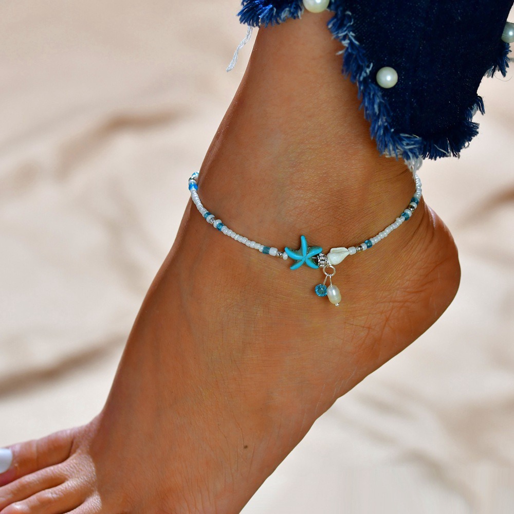 ShopSphere Fashion Starfish Starfish Shaped Anklets Alloy Hand Woven Starfish Ankle Bracelet ...